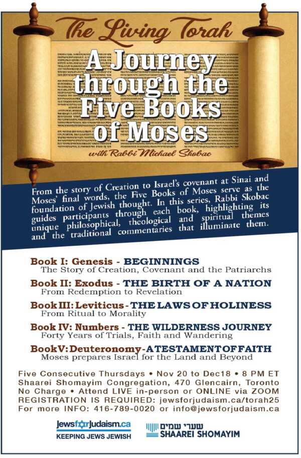 THE LIVING TORAH LECTURE SERIES - Jews for Judaism