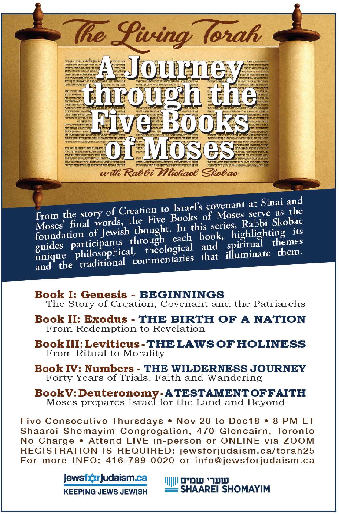 THE LIVING TORAH LECTURE SERIES - Jews for Judaism